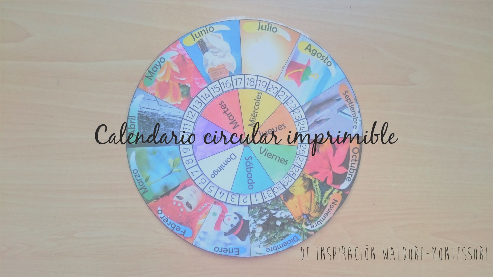 Calendario circular de inspiración Waldorf-Montessori imprimible ...